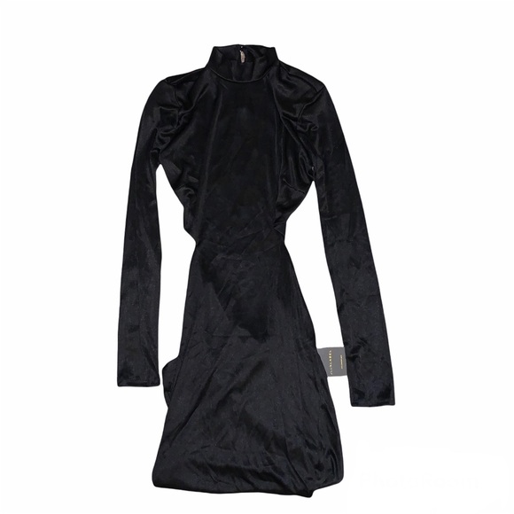 Jluxlabel Dresses Nwt Jluxlabel Black Mock Neck Long Sleeve Open